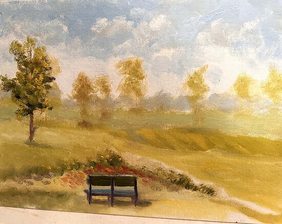 111 Painting Kentucky. Return to Mt. Sterling Park. The bench. | Roger ...