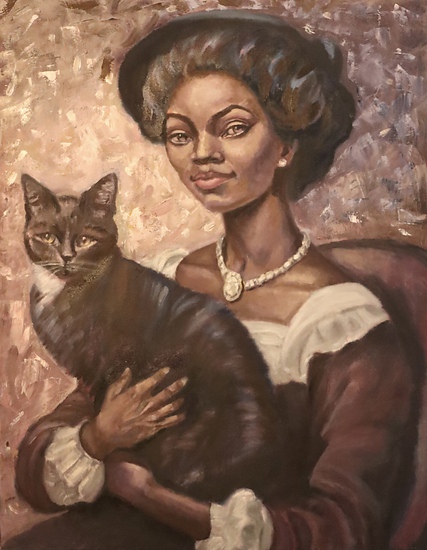 Lady Violet and Her Cat | Raven Kushner Fine Art