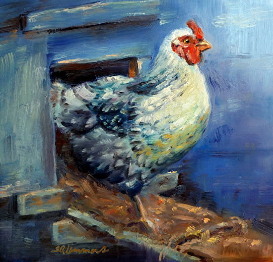 March 7, 2014 A Fancy Looking Rooster Painted! Monet, Poppy, and Daisy ...