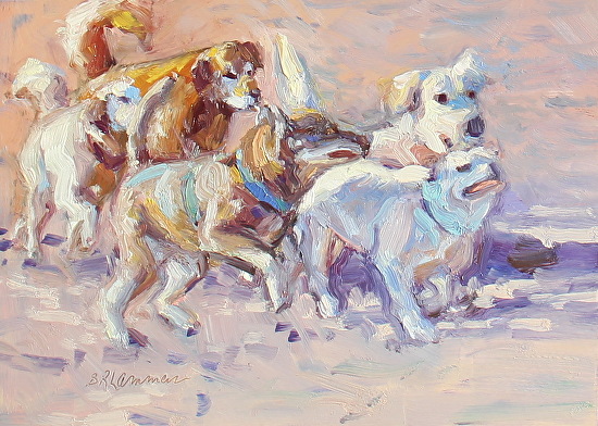 November 7, 2014 Today I Painted Dogs Running Along The Beach! | Plein ...