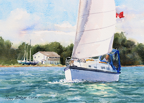 Sailing By... and chugging along slowly | Paintings by Poppy