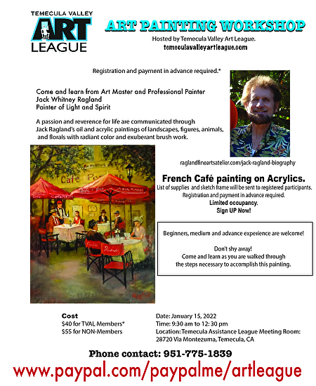 ART PAINTING Workshop in Temecula by Jack Raglan French Cafe Painting ...