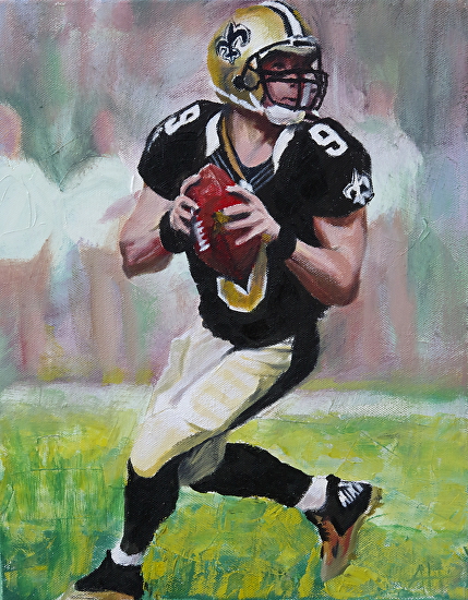 Inspiration: Original Painting of Drew Brees | Adam Hall