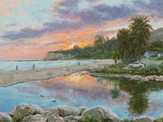 Refugio Beach Sunset, California | ORIGINAL OIL PAINTINGS OF CALIFORNIA ...