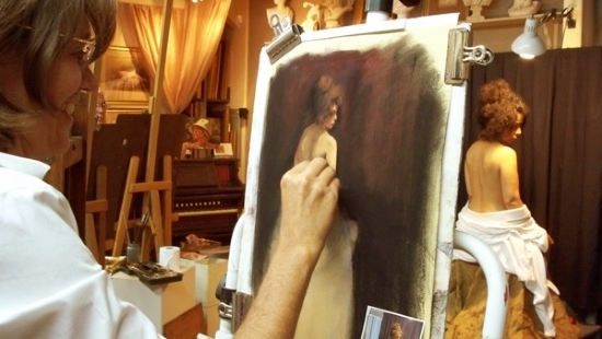 Painting the model at Lorenzo's studio | Mary Aslin - Blog