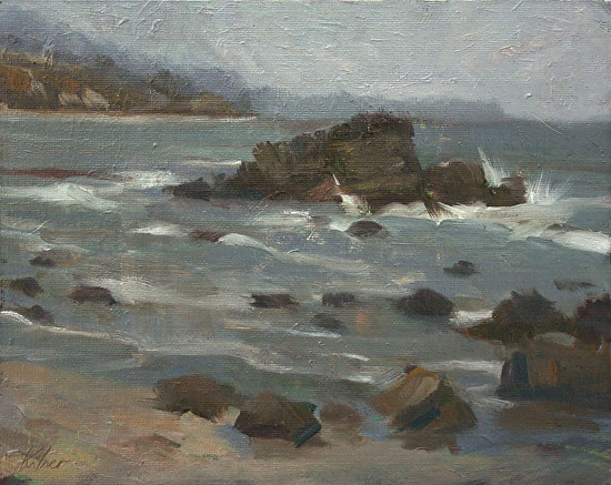 Kilnerart_Leo Carrillo Beach at Dusk_April 2013_8x10 | martin kilner - Blog