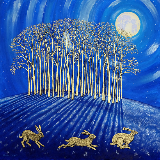 Welcome Back Trees & Hares in Threes | devon's nature in art - Blog