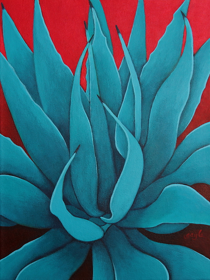 Celebration - Agave Painting in Turquoise and Red | Art from the Land ...
