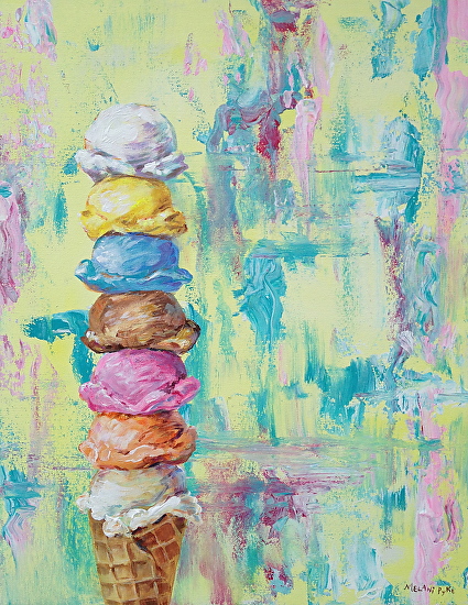 Ice Cream Cone acrylic painting by Melani Pyke