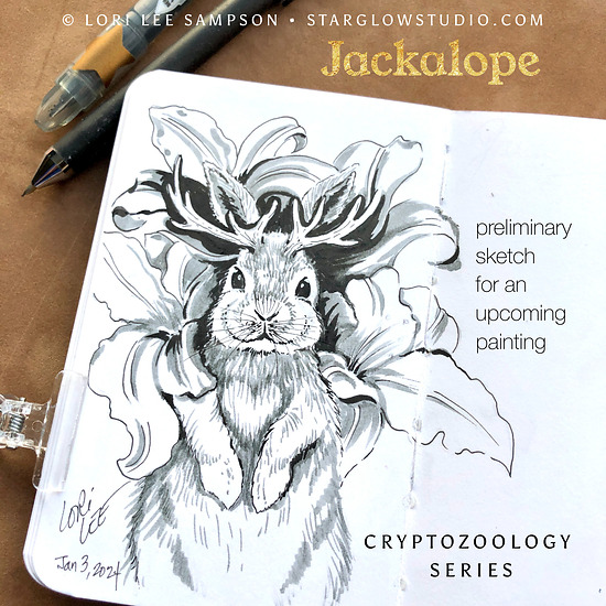 Cryptozoology: Painting Cryptids - Jackalope - Part 1 | Lori Lee Sampson • Starglow Studio
